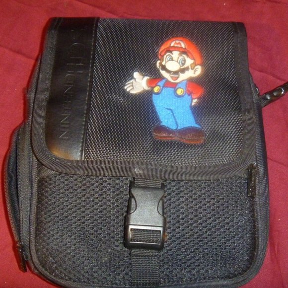 Bags | Nintendo Ds Embroidered Black Super Mario Carrying Case Storage ...